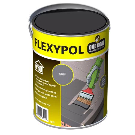 Flexypol One Coat Instant Waterproofing Roof Sealer - 5 Litres from £40.92