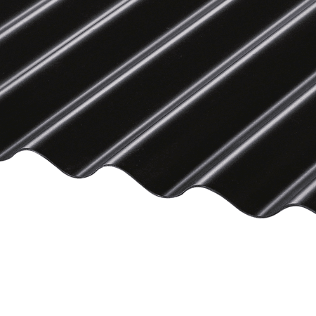 Solstice Polycarbonate 76/18 Sinus Shield Roofing Sheet - Black from £28.48