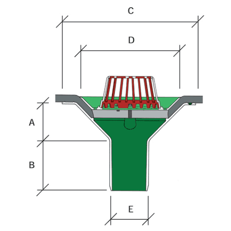 Caroflow 75mm Vertical Spigot Flat Roof Drainage Outlets (Flat Grate ...