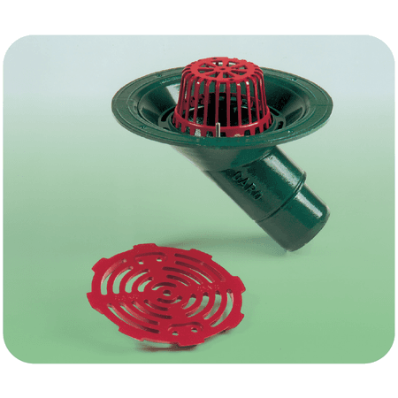 Caroflow 75mm 45 Degree Spigot Flat Roof Drainage Outlet (Flat Grate ...