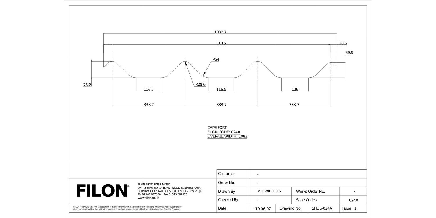 Filon single skin sheeting Cape Fort Grade 300 OP24E Opaque Grey 15 x ...